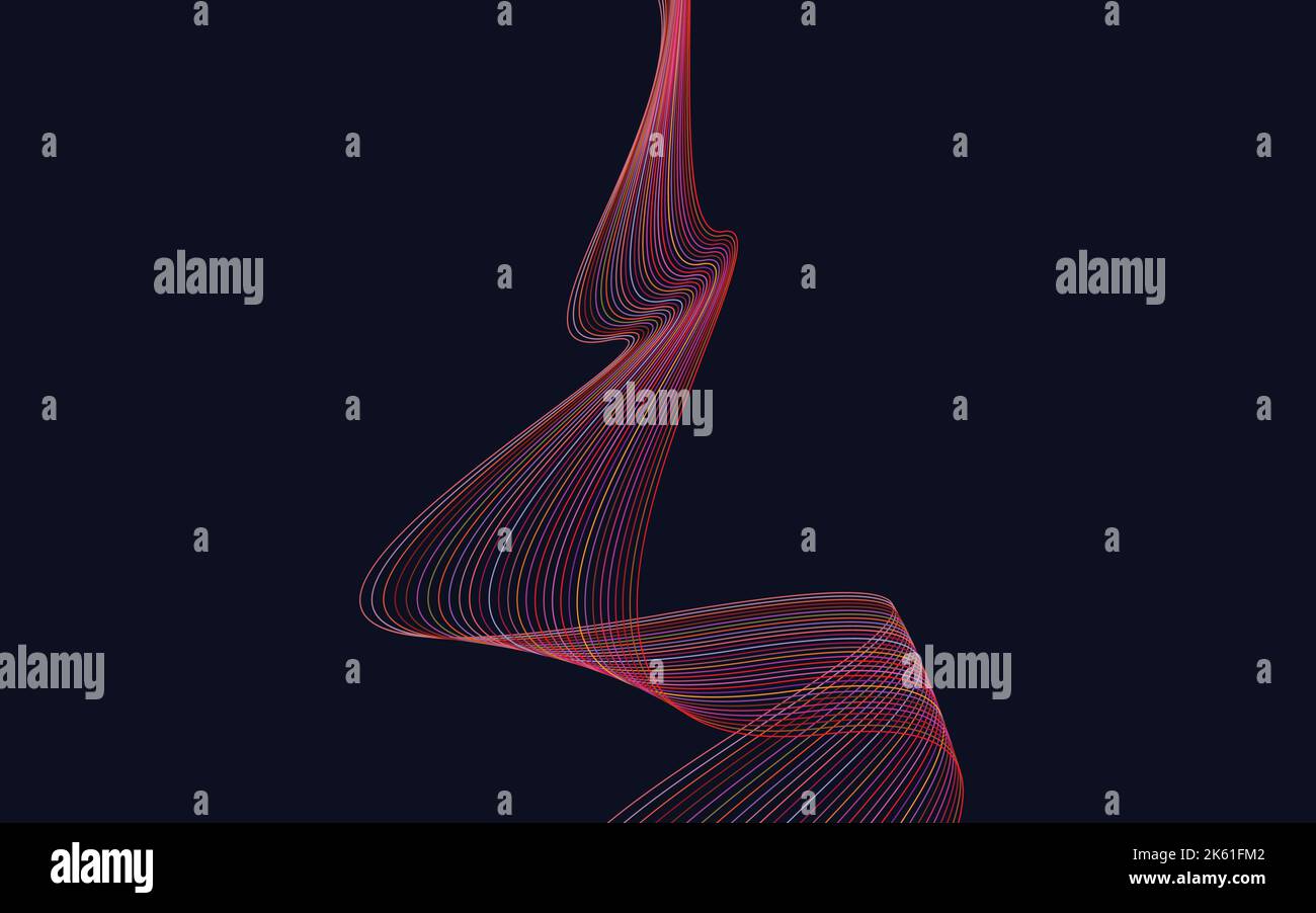 Stylish Red wavy lines abstract background design Vector Illustration ...