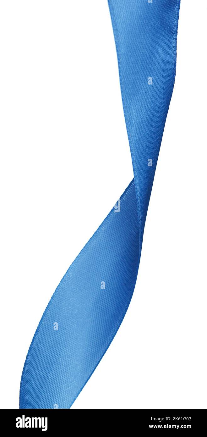 Dark blue satin ribbon isolated on white background Stock Photo - Alamy