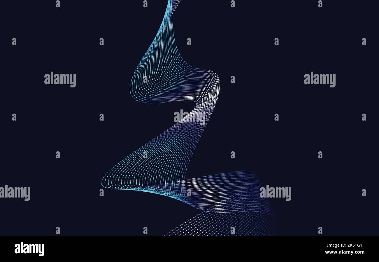 Abstract Blue Gradient Color technology Line wave background Vector ...