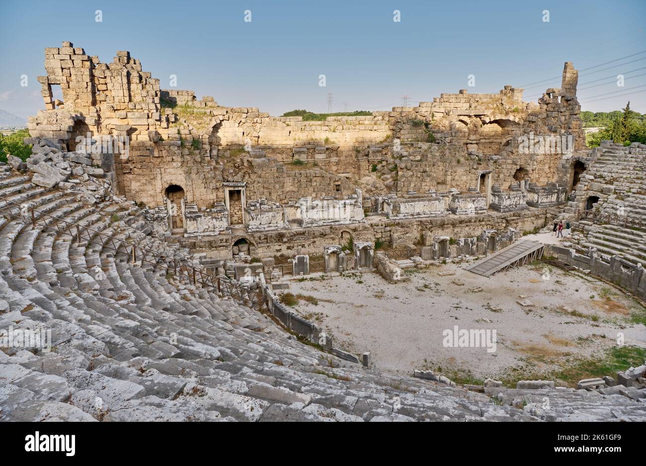 theatre of Perge, ruins of the Roman city of Perge, Antalya, Turkey ...