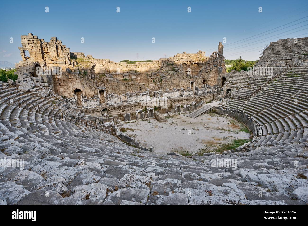 theatre of Perge, ruins of the Roman city of Perge, Antalya, Turkey ...