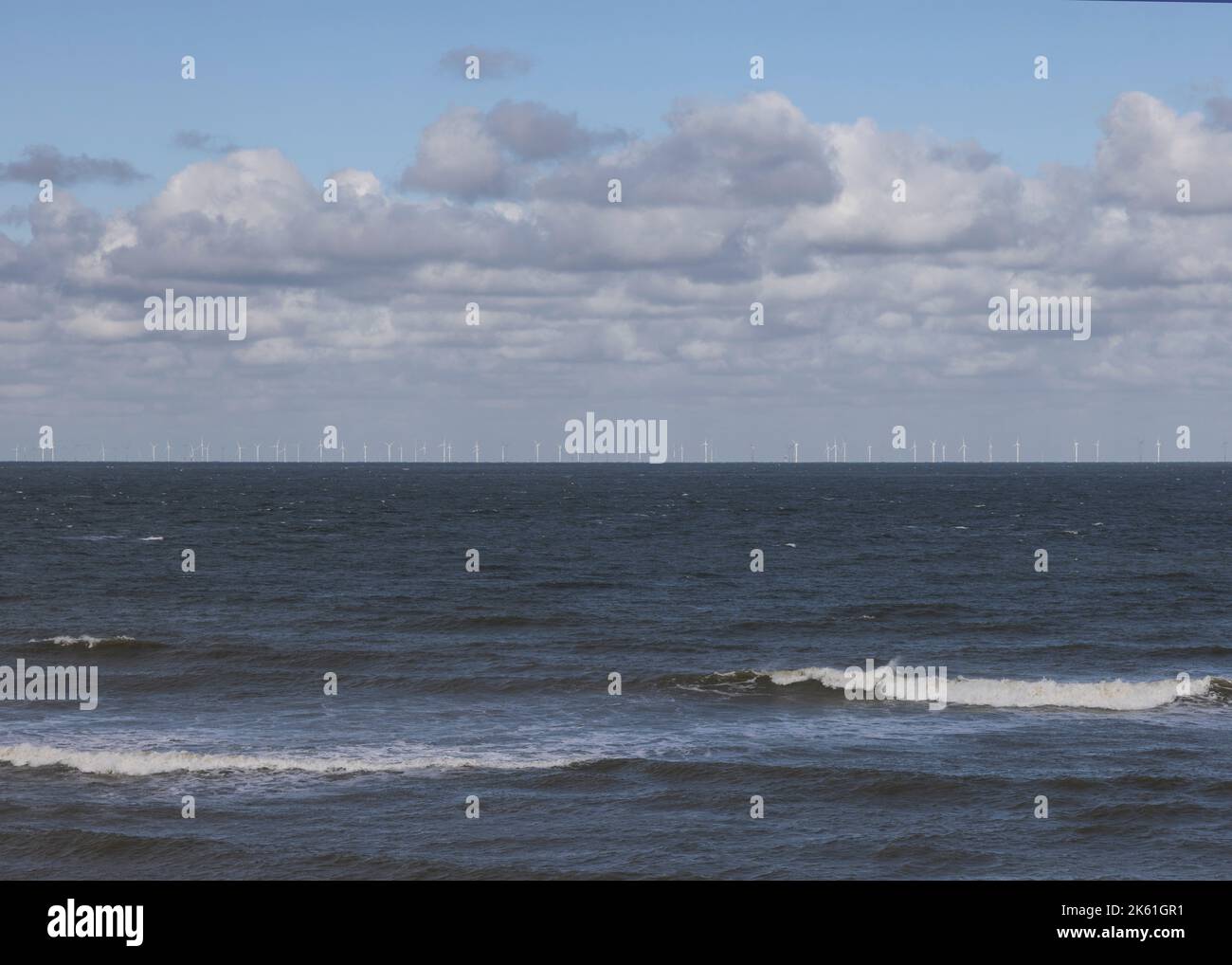 Sheringham Shoal Offshore Wind Farm seen from Sheringham Stock Photo ...
