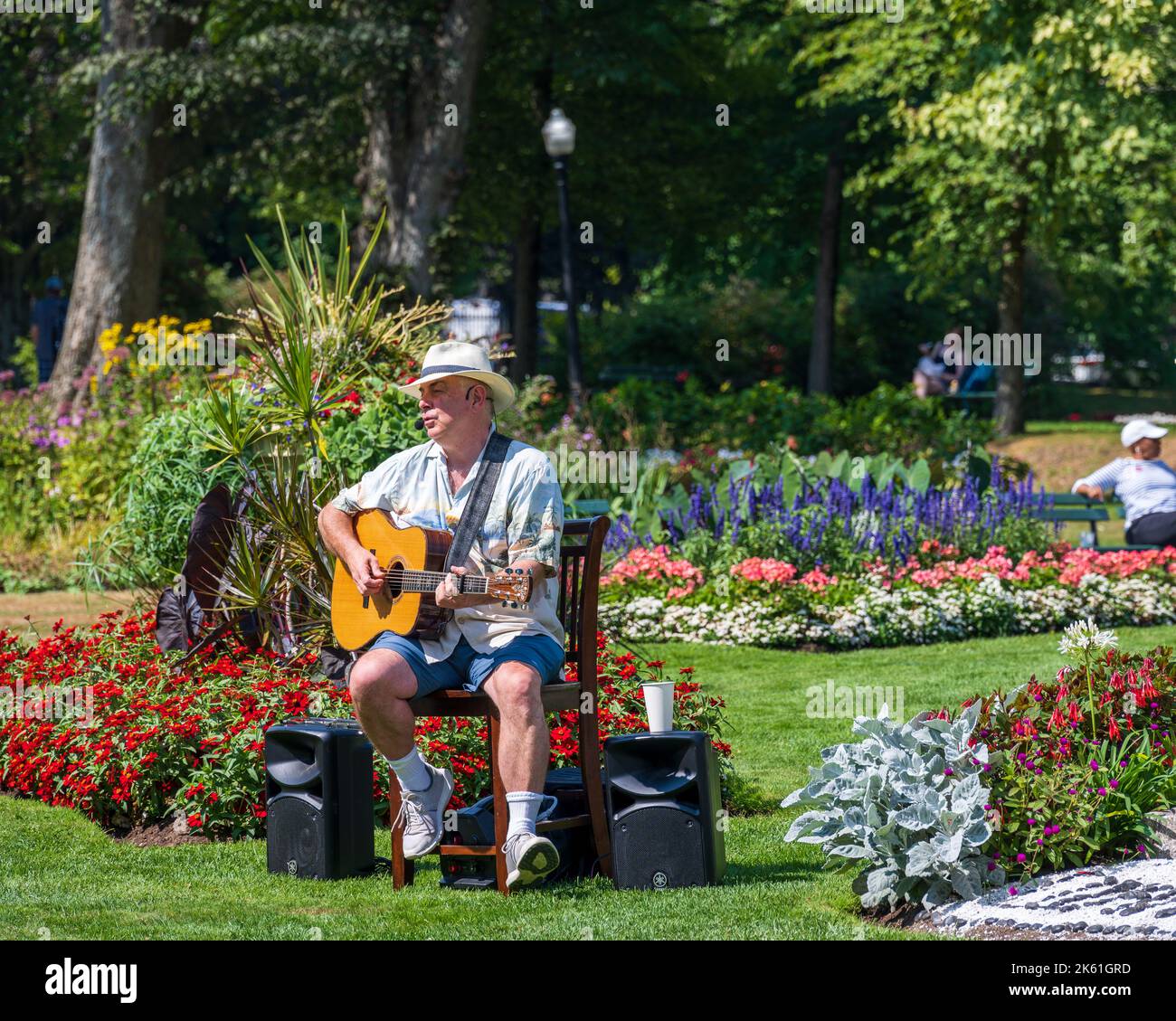 Halifax, Nova Scotia, Canada -- Sept 13, 2022. Photo of a busker ...