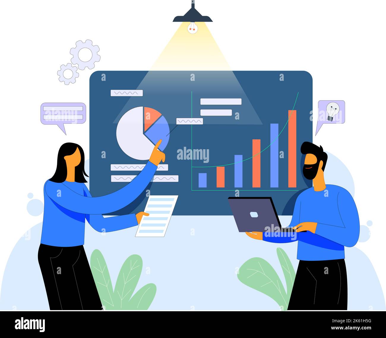 A beautiful graphic illustration of two people getting ready for the ...