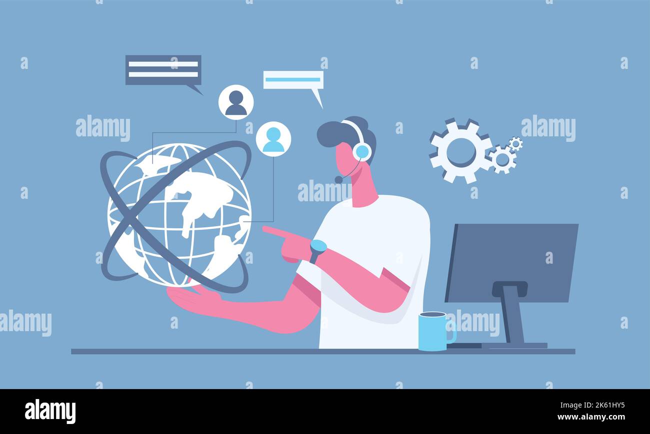 A beautiful illustration for worldwide customer support Stock Vector ...