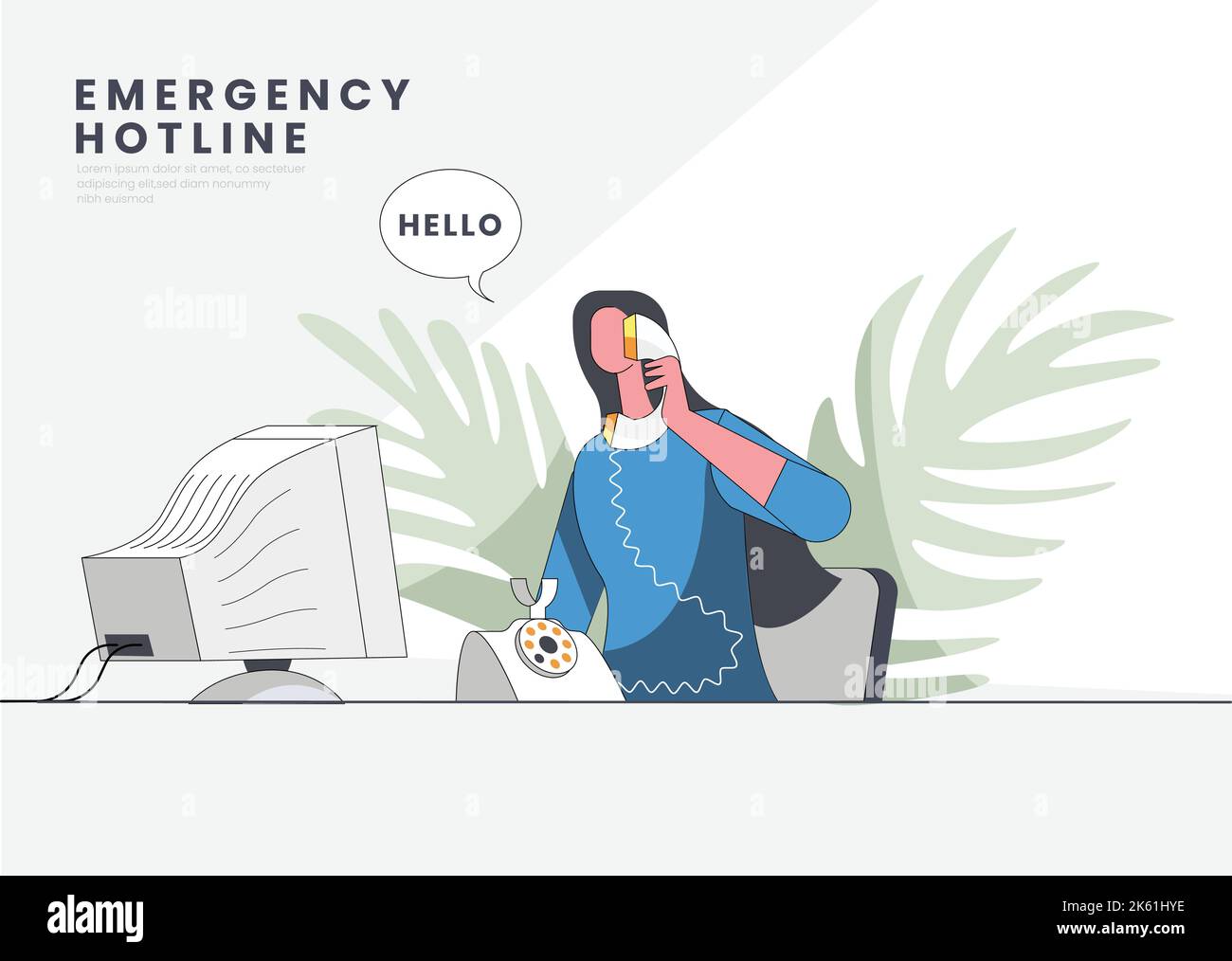 A beautiful graphic illustration of emergency hotline service Stock ...