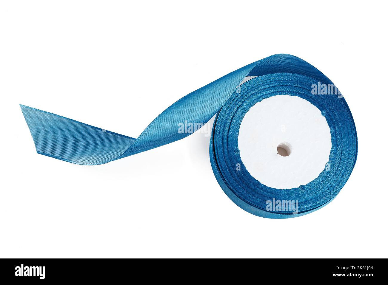 Blue color satin glowing ribbon isolated on white background Stock ...