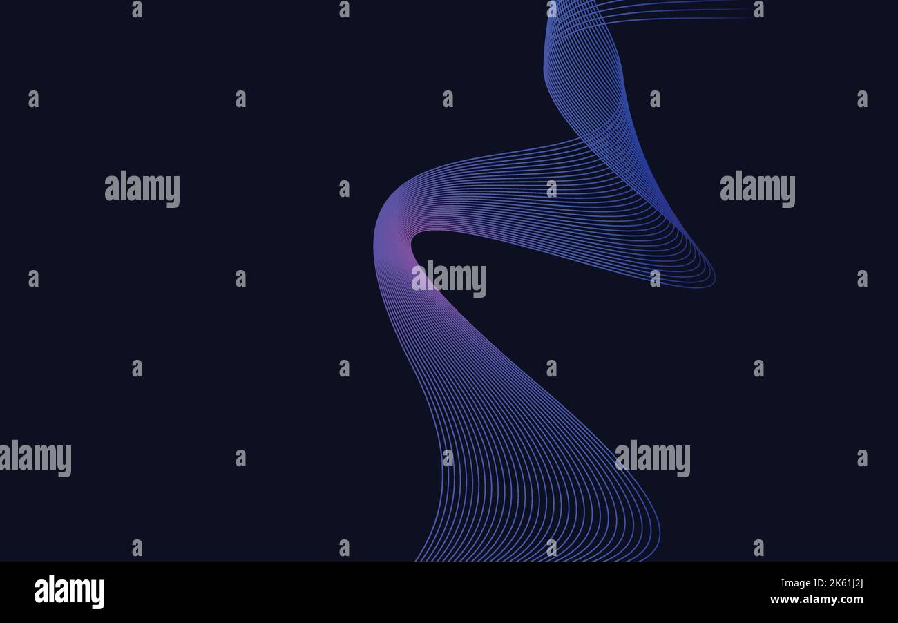 Abstract Blue Color technology Line wave background Vector Illustration ...