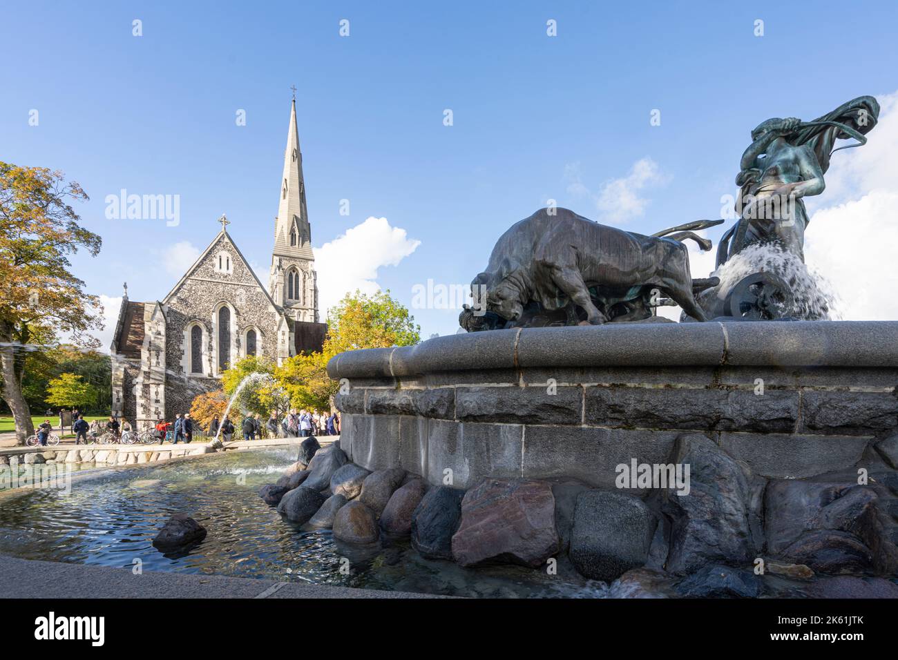 Copenhagen, Denmark. October 2022. view of the Gefion Fountain, a ...