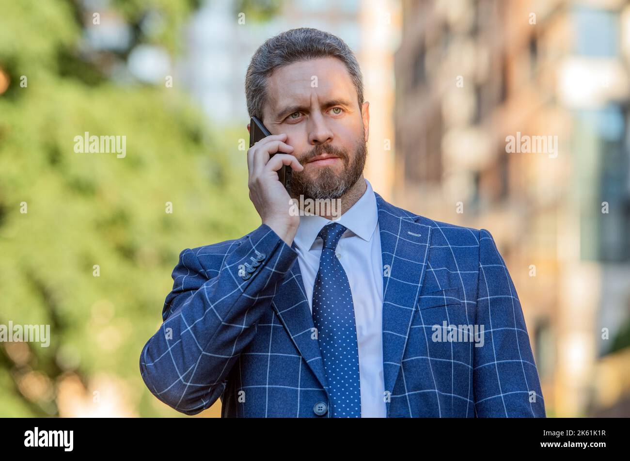 business conversation of boss with phone. boss having phone ...