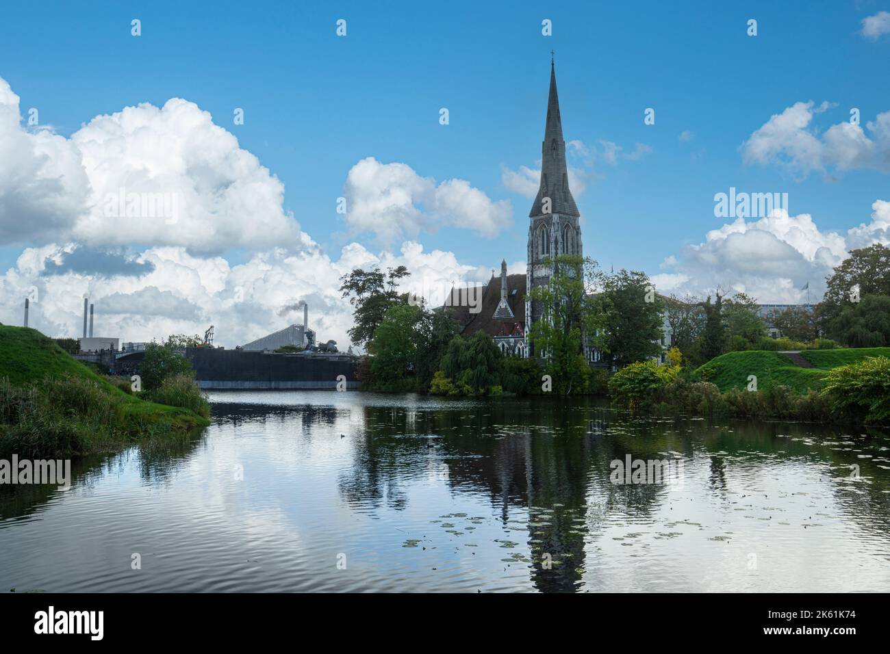 Copenhagen, Denmark. October 2022. exterior view of St Alban's Church a ...