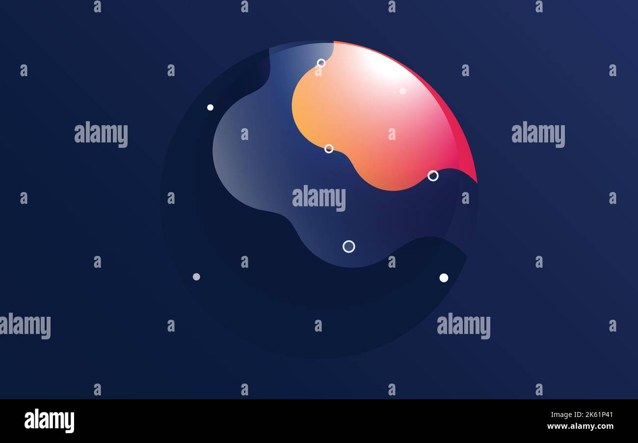 Abstract Circle Liquid shapes. Globe blobs with gradient color. stain ...