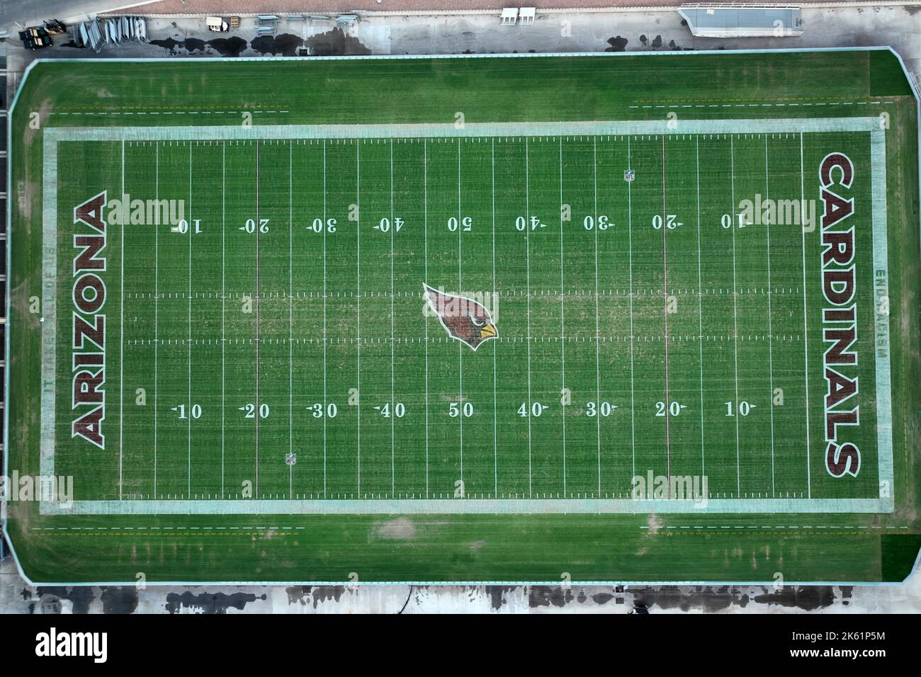 A general overall aerial view of State Farm Stadium retractable ...