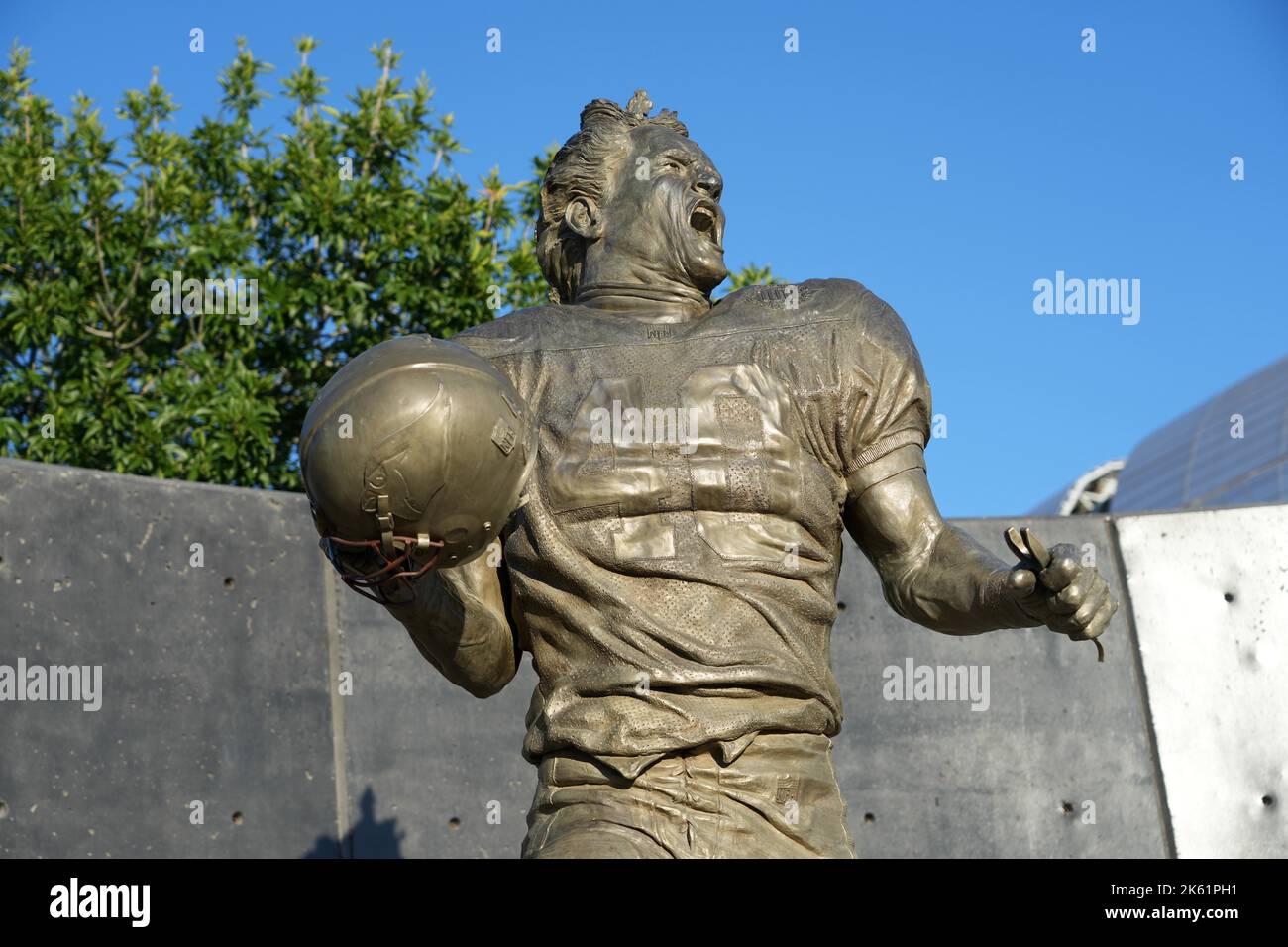 A general overall view of memorial statue of Arizona Cardinals ...