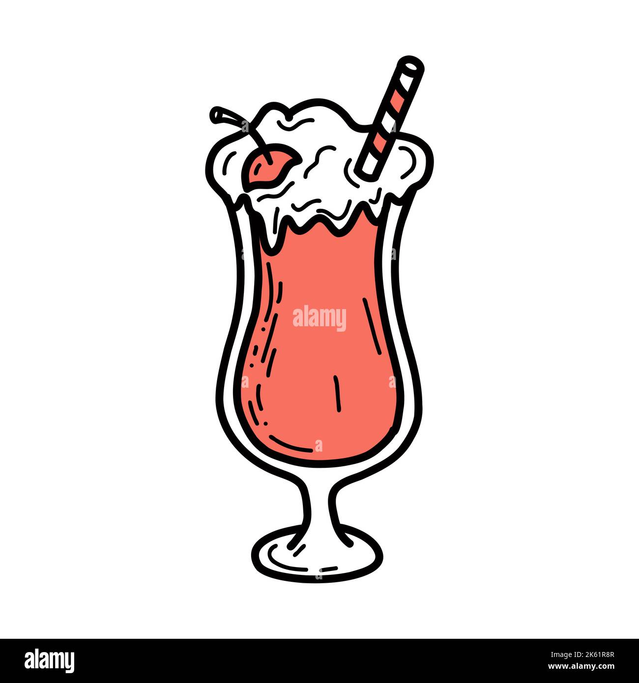 Doodle milkshake with a cherry on the top Stock Vector Image & Art - Alamy