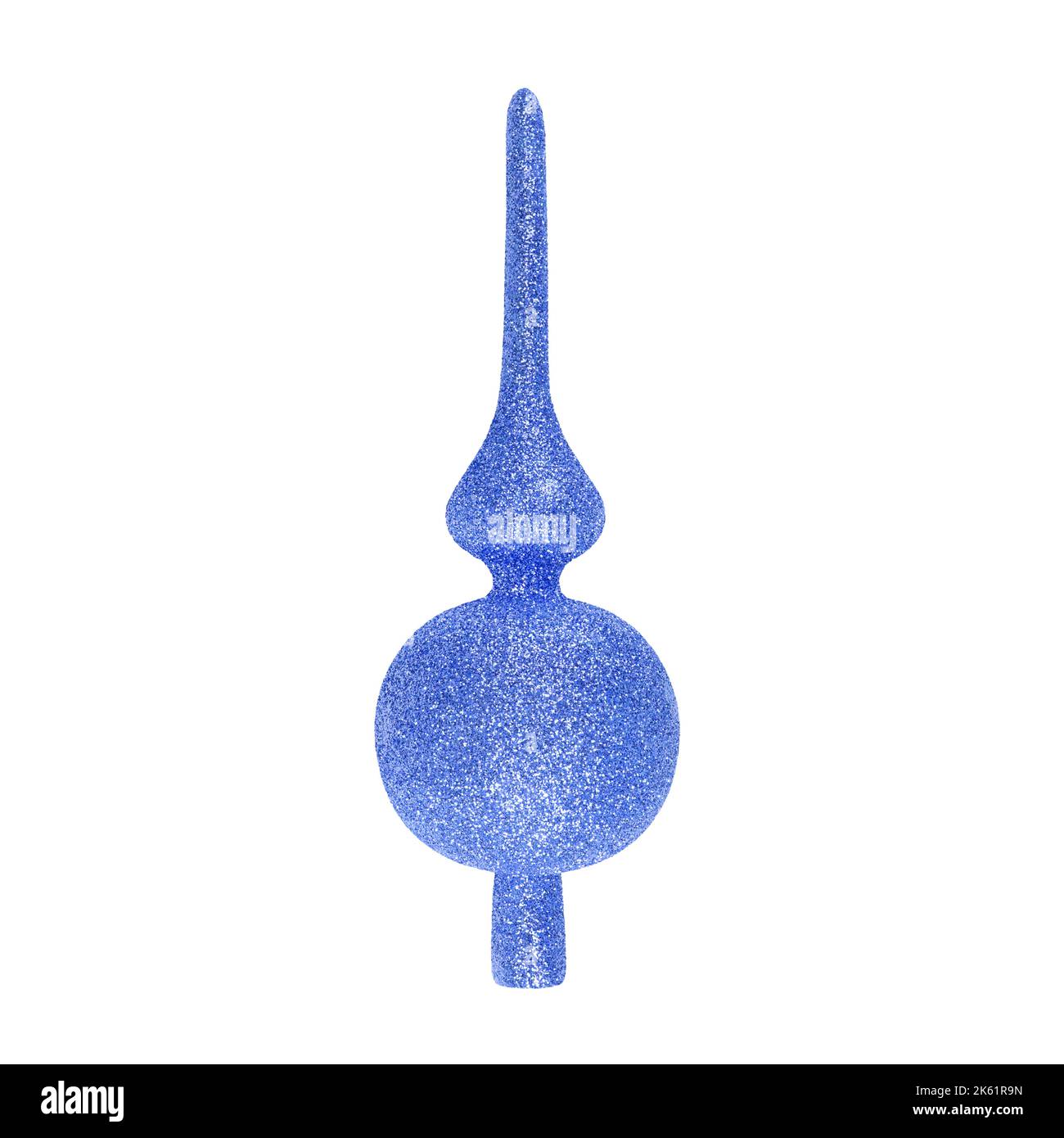 Blue glitter Christmas tree topper isolated on a white background Stock ...