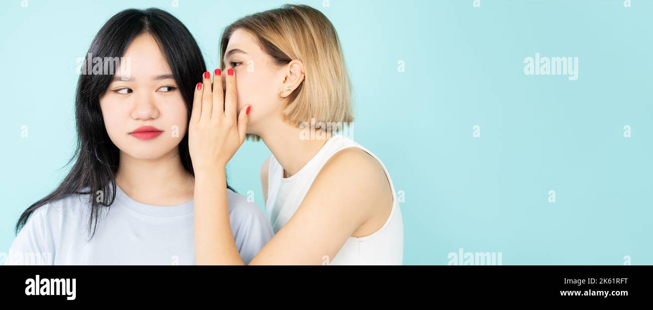 rumors spreading curious women gossip share Stock Photo - Alamy