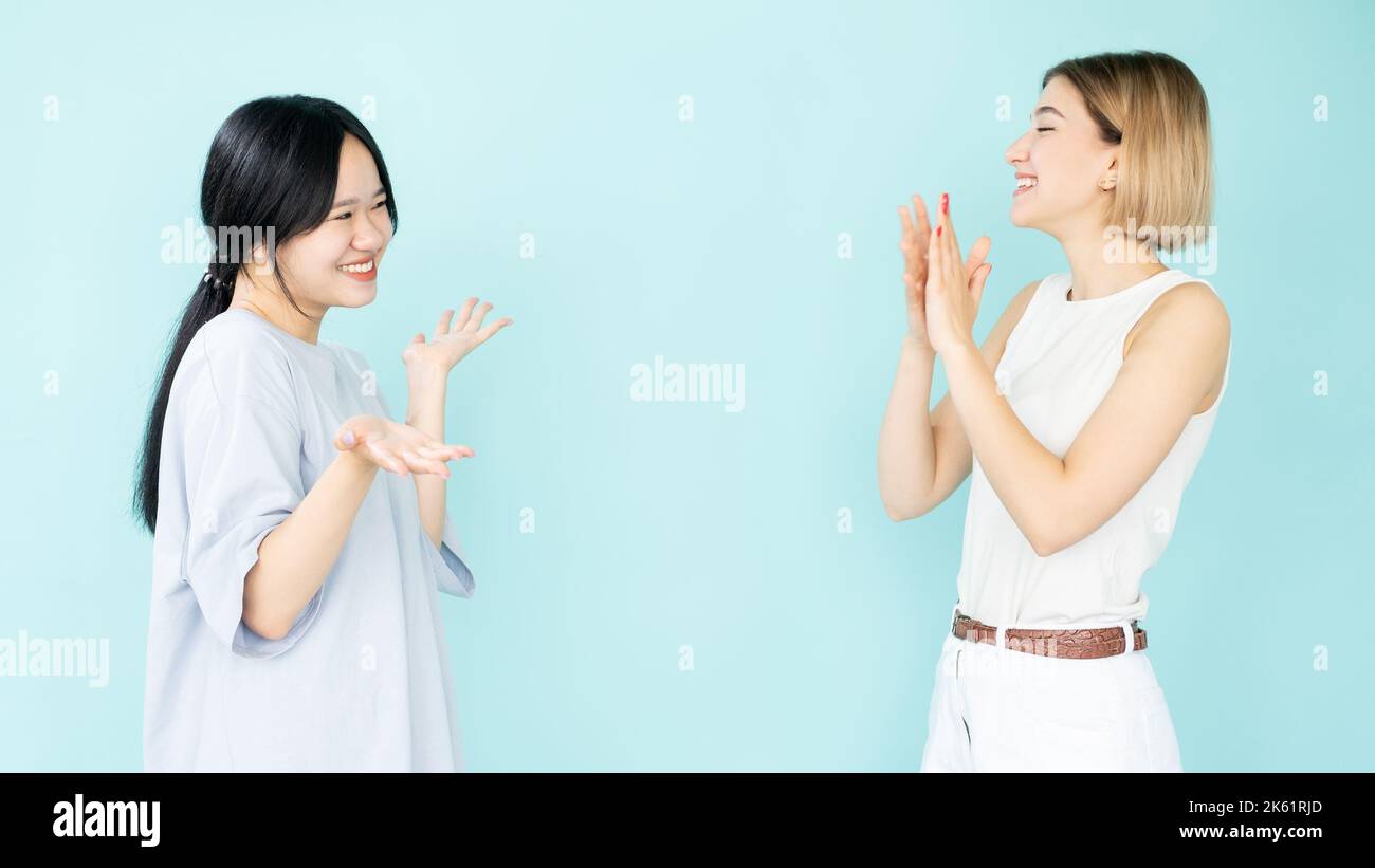 friendly meeting happy women ethnic diversity Stock Photo - Alamy