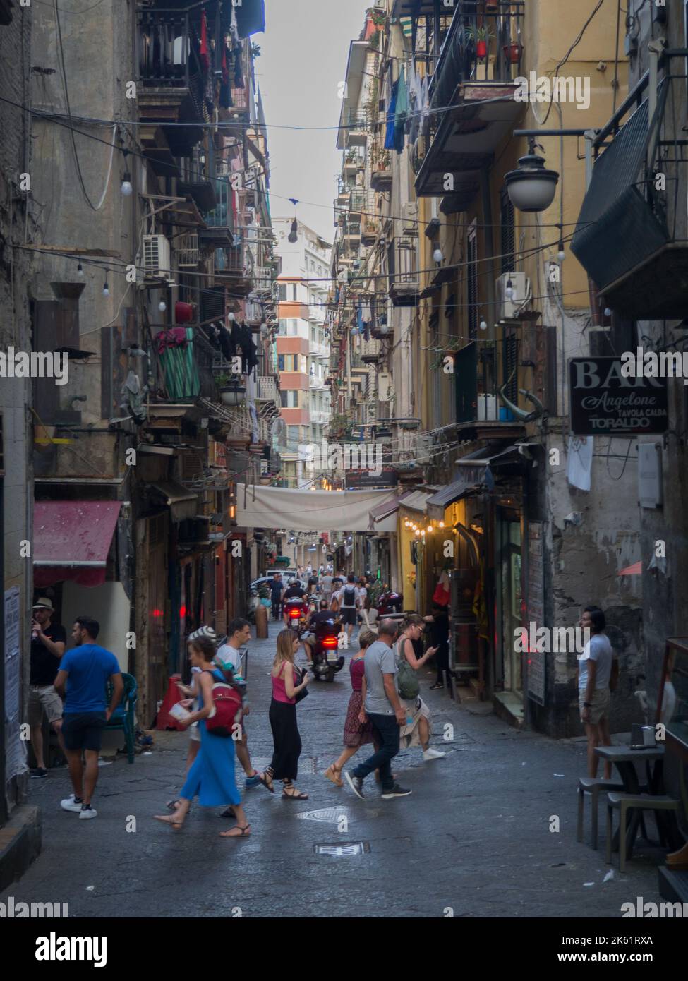 The narrow alleys of the Spanish quarters of Naples, Italy Stock Photo ...