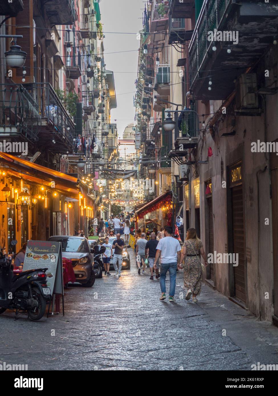 The narrow alleys of the Spanish quarters of Naples, Italy Stock Photo ...