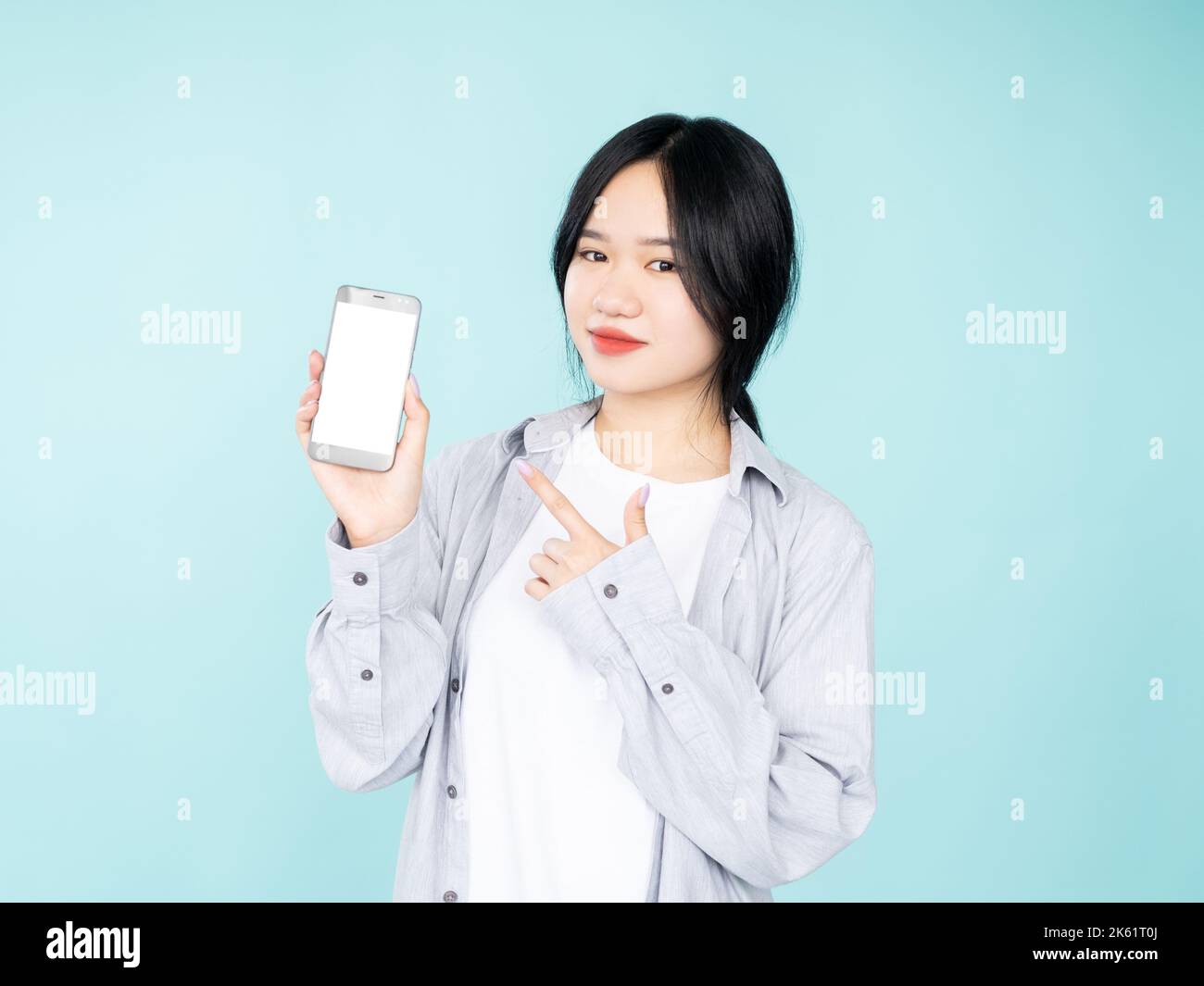 Happy asian woman shopping hi-res stock photography and images - Alamy