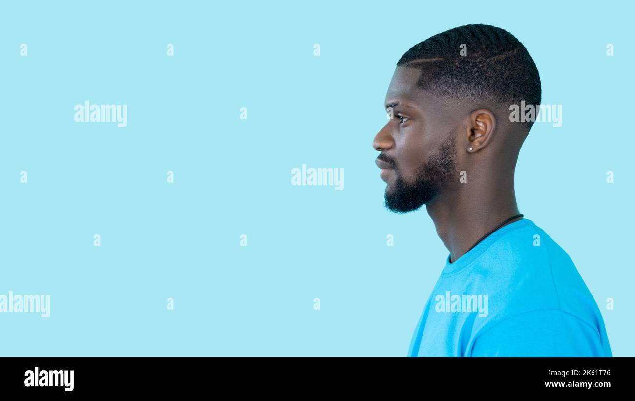 man profile portrait confident look banner face Stock Photo - Alamy