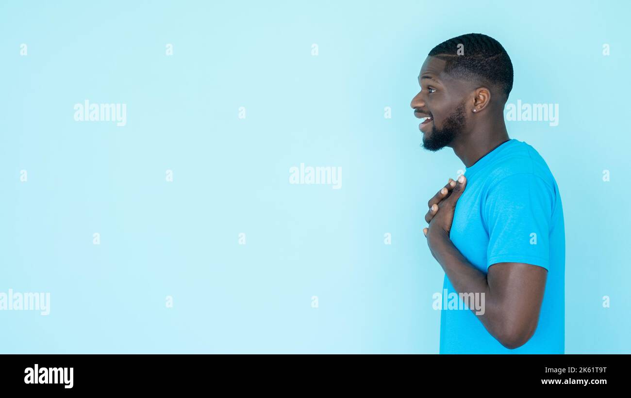 impressed man wow banner advertising surprised Stock Photo - Alamy