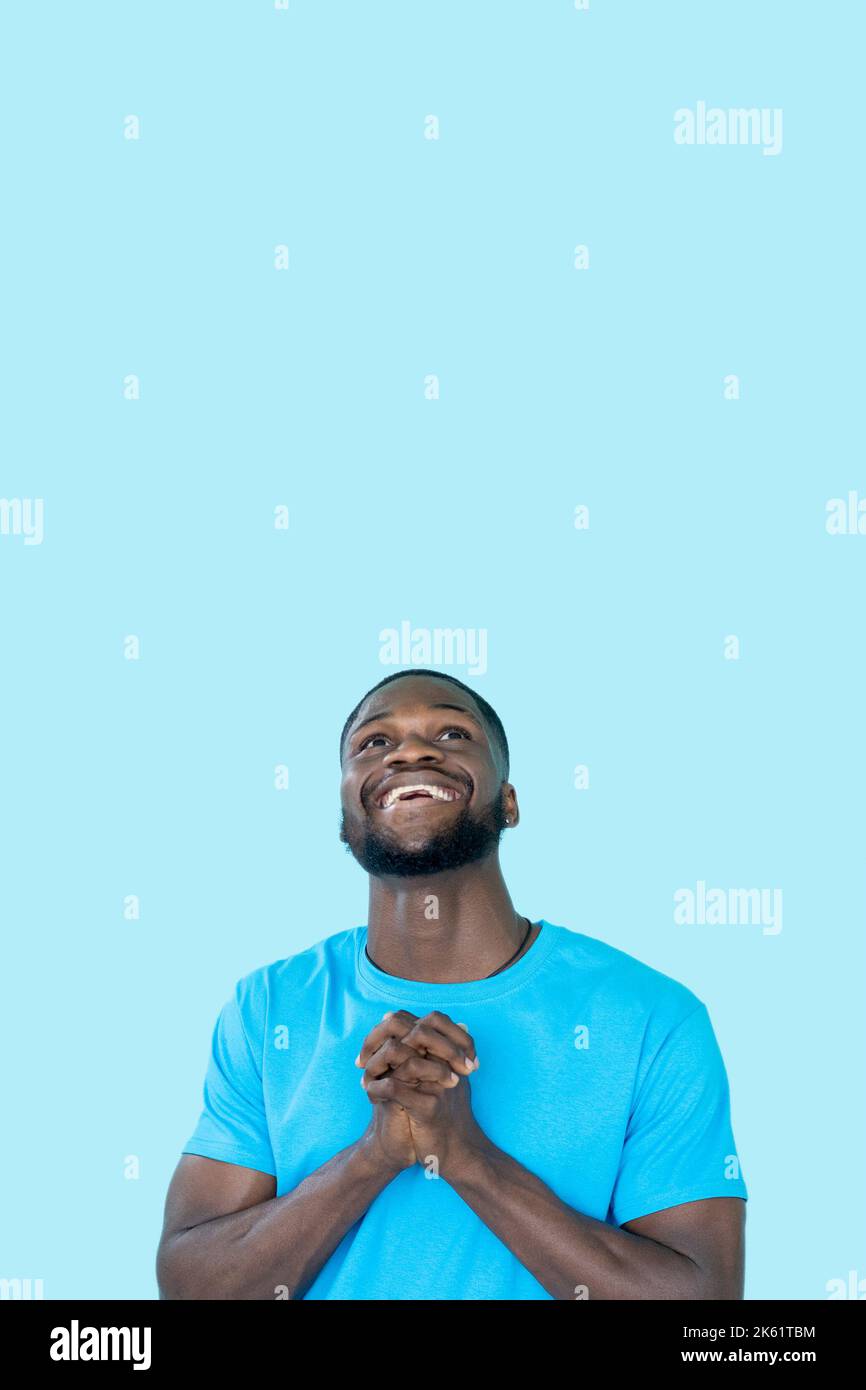 thankful emotion pleading expression hopeful man Stock Photo - Alamy