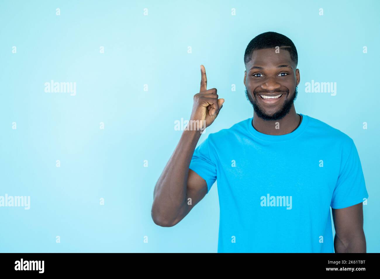 great idea attention gesture man finger pointing Stock Photo - Alamy