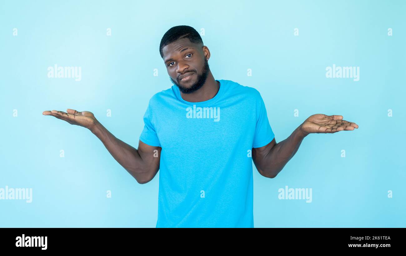 unsure man dont know gesture choice doubtful guy Stock Photo - Alamy