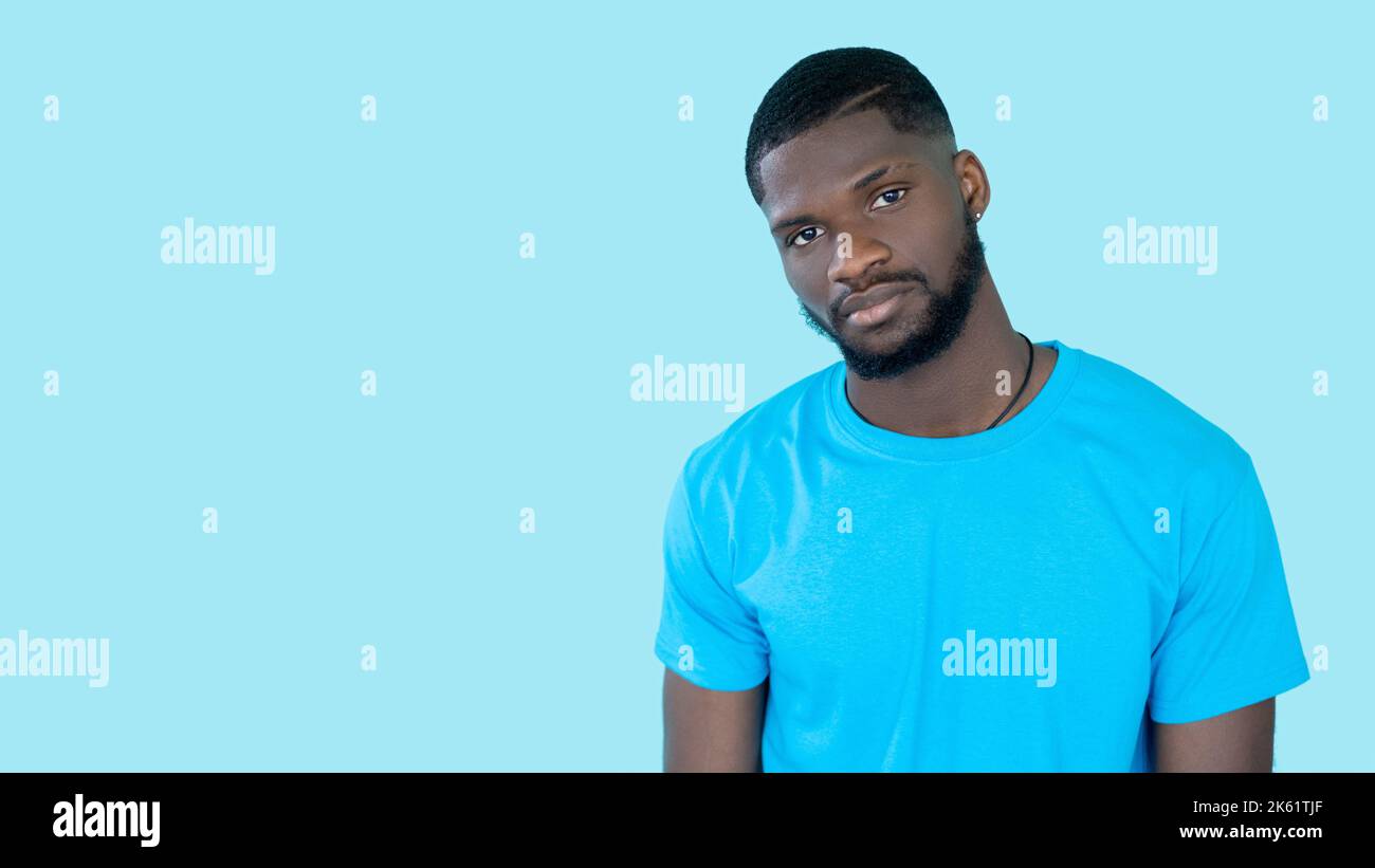 handsome man serious expression advertising banner Stock Photo - Alamy