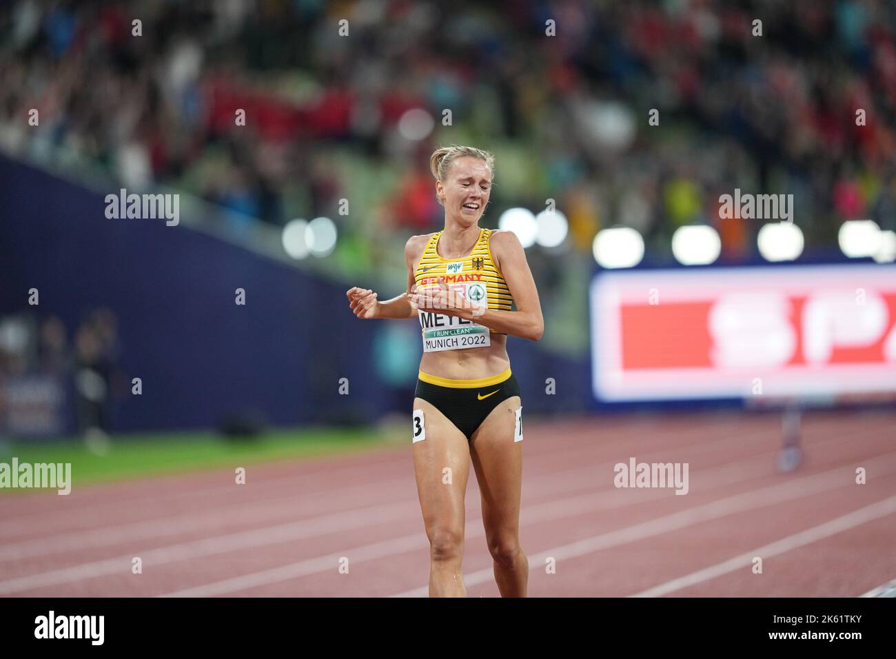 Lea Meyer participating in the 3000m steeplechase of the European ...
