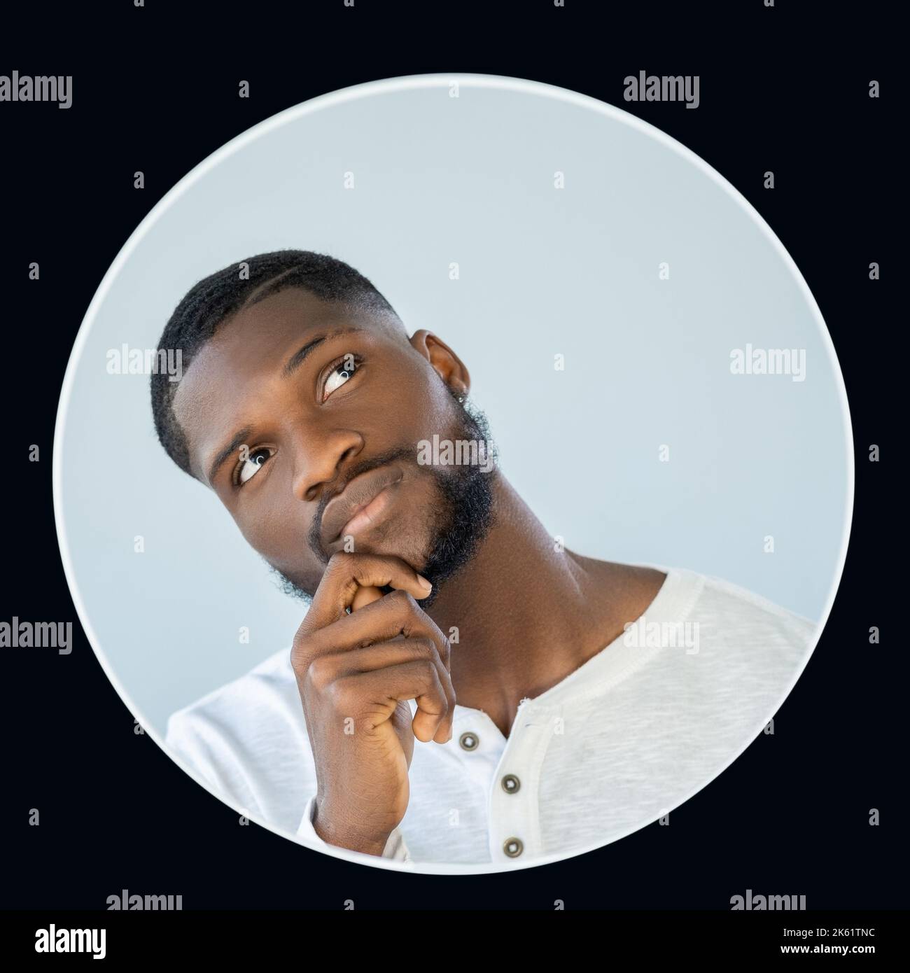 pensive man decision making user avatar portrait Stock Photo - Alamy