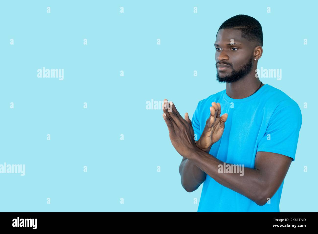 refusing man stop banner crossed hands ban sign Stock Photo - Alamy