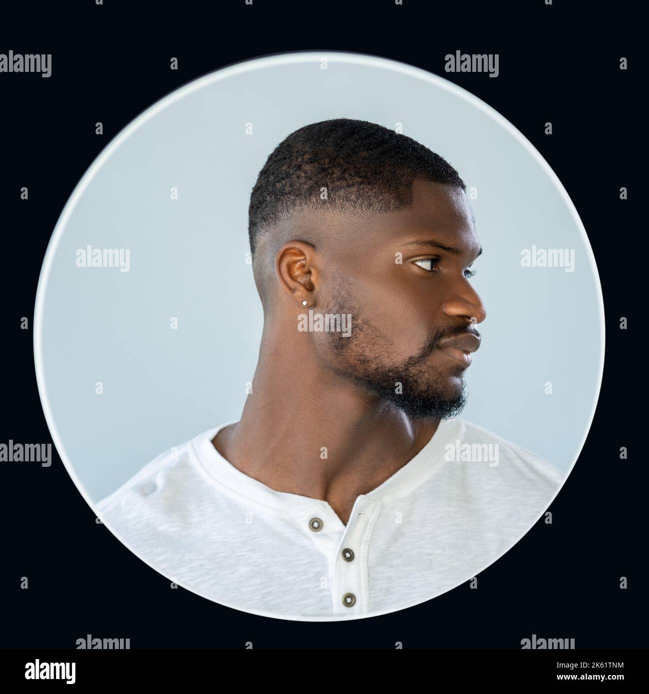 man profile portrait confident look avatar face Stock Photo - Alamy