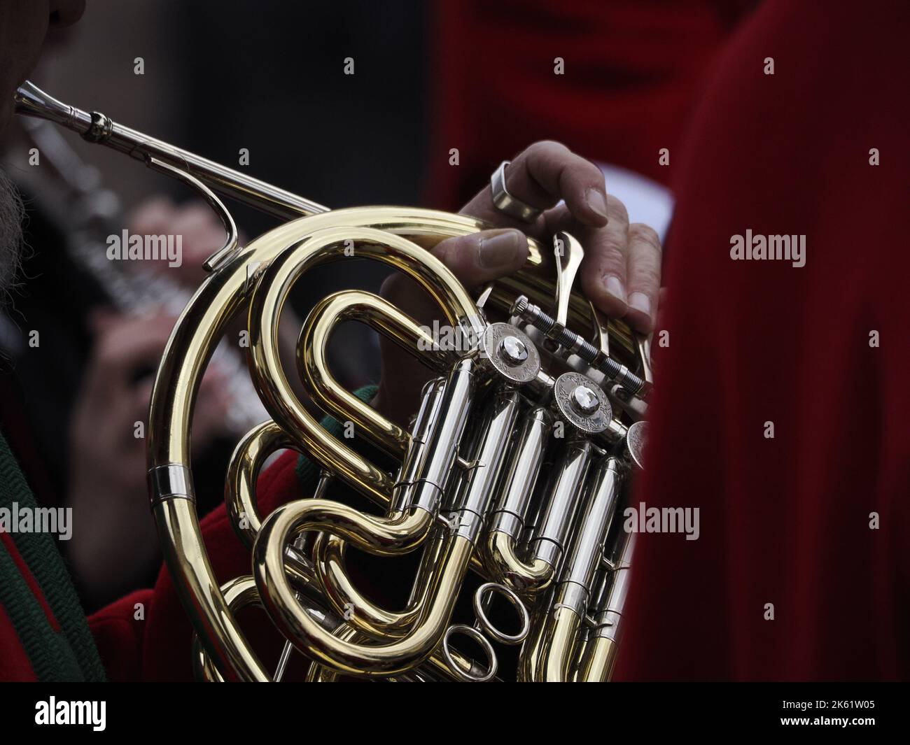 hands playing bass tuba detail in a band Stock Photo - Alamy