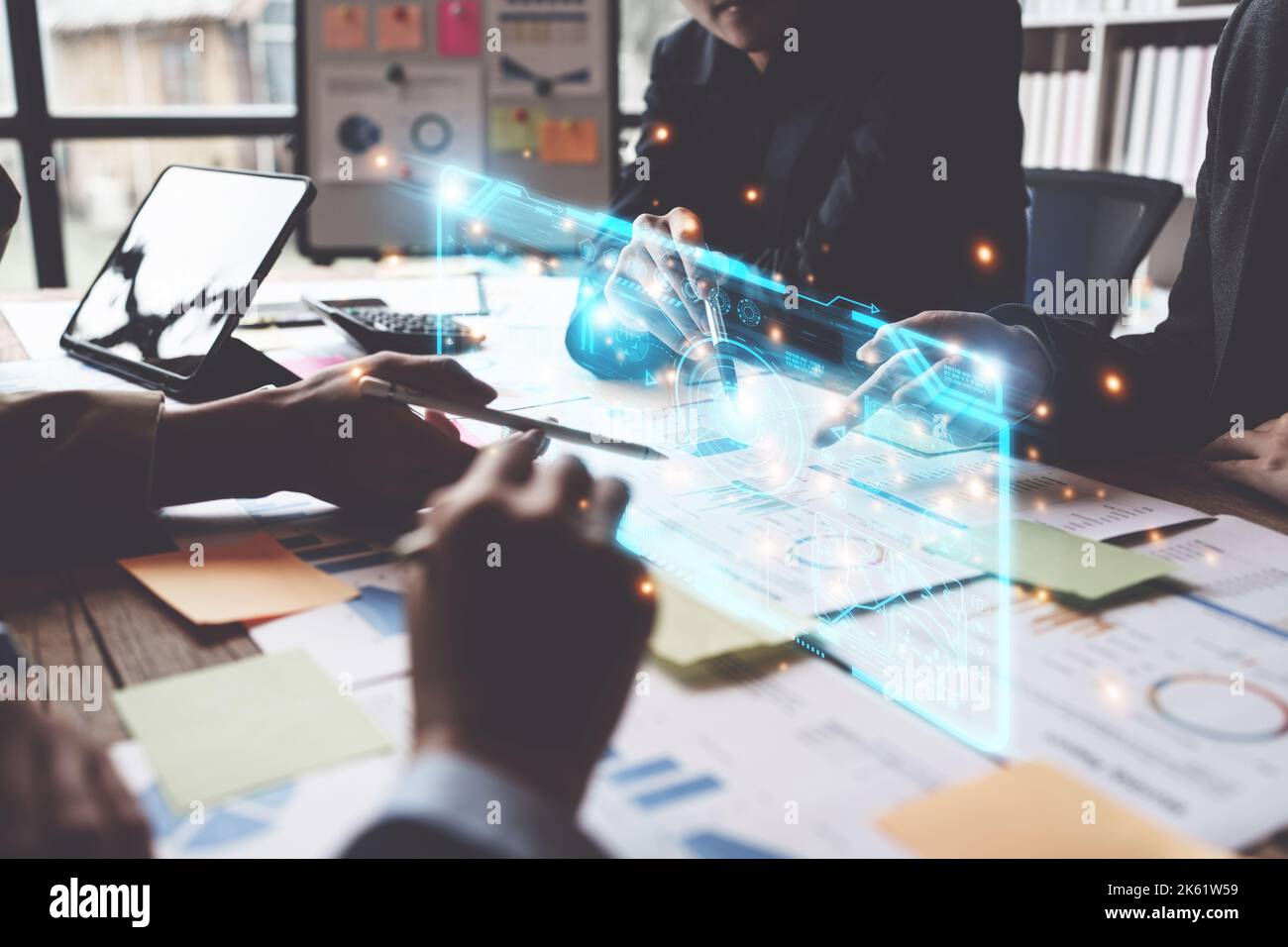 Business teamwork analyzing future digital marketing strategies ...