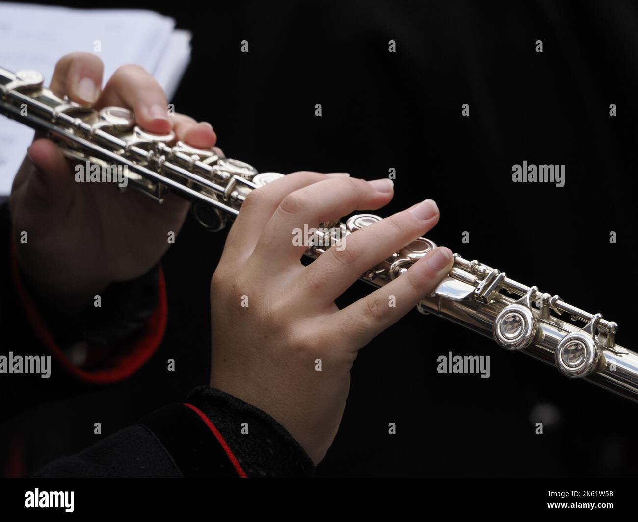 Flute woman playing close hi-res stock photography and images - Alamy