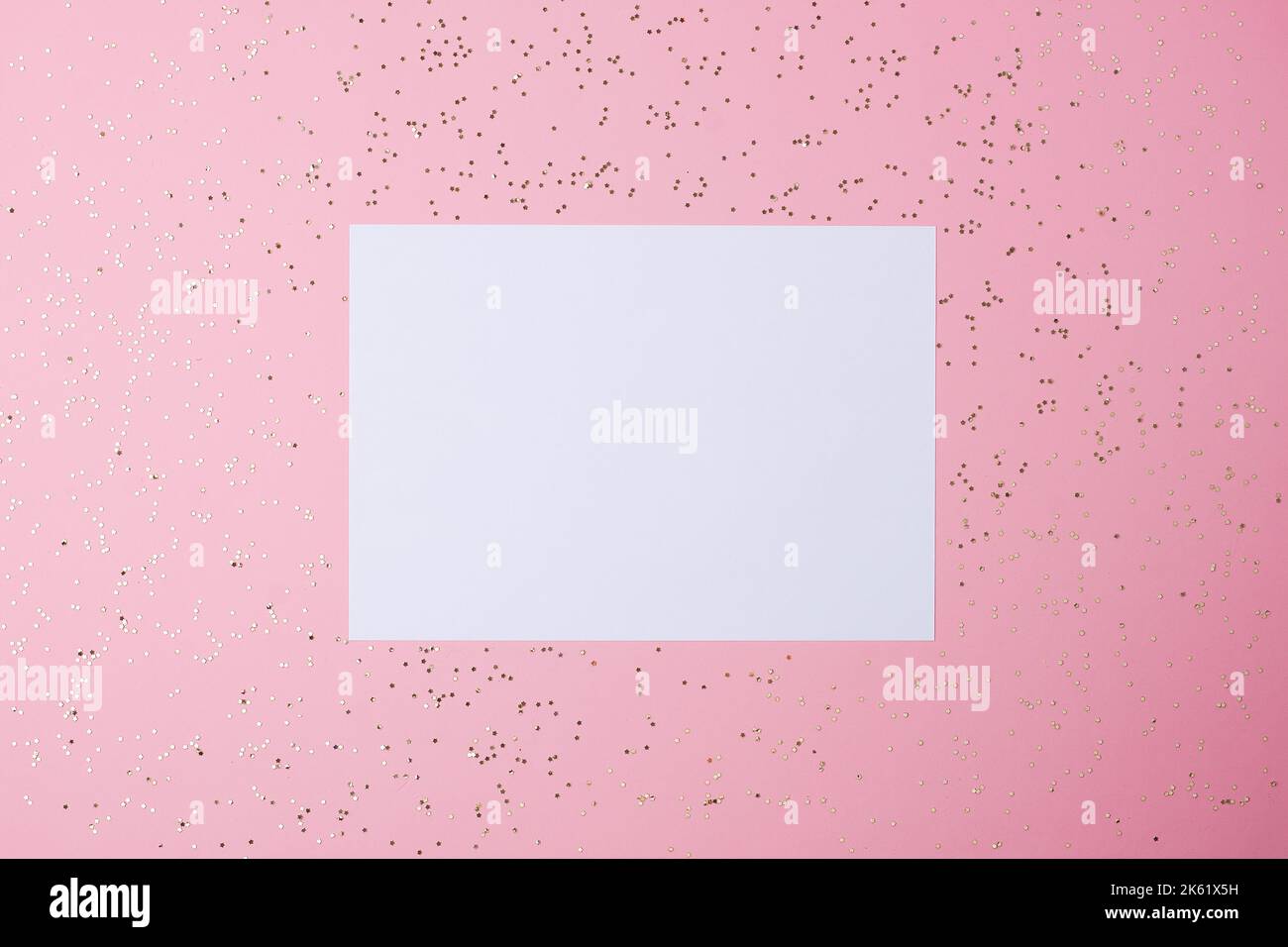 Christmas pink minimal background with mock up greetings card and ...