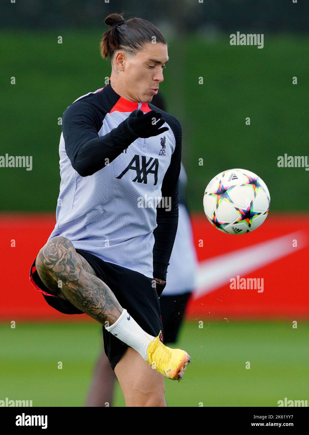 Liverpool's Darwin Nunez during a training session at the AXA Training ...