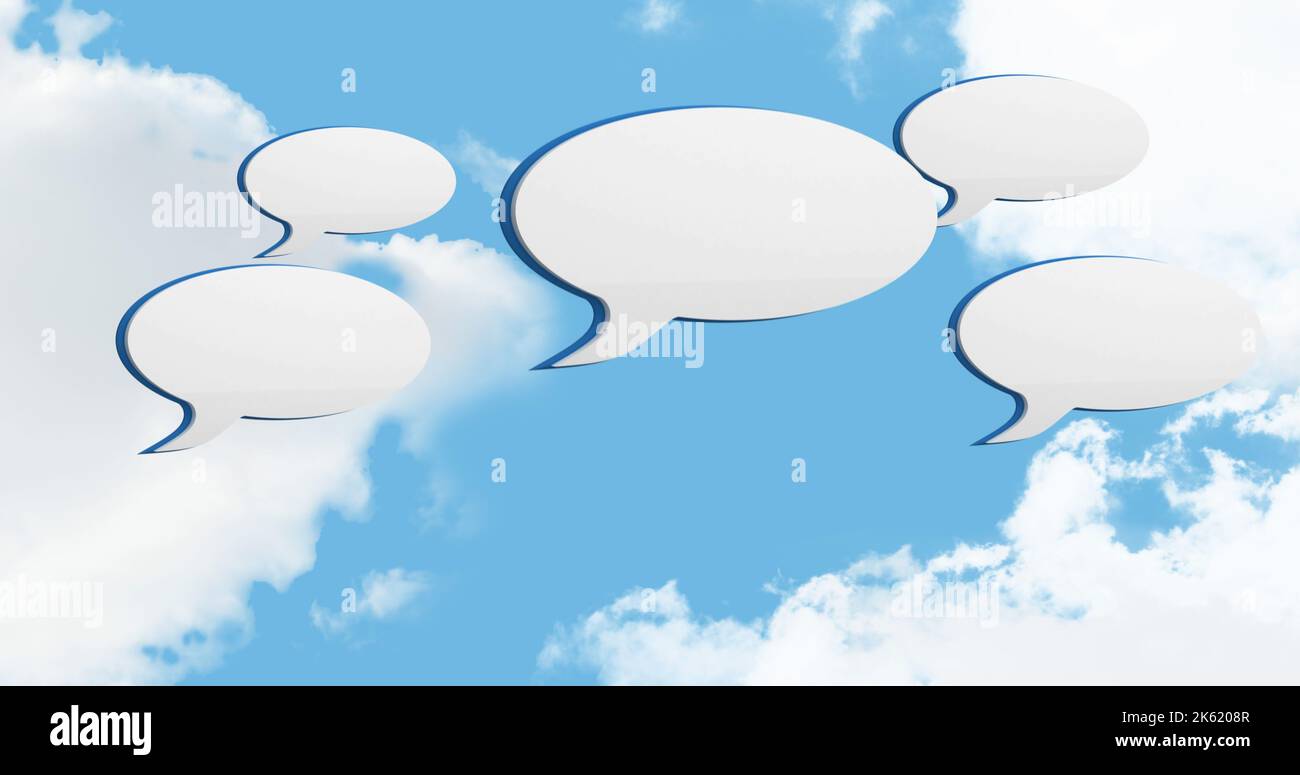 Animation speech bubble over clouds hi-res stock photography and images ...