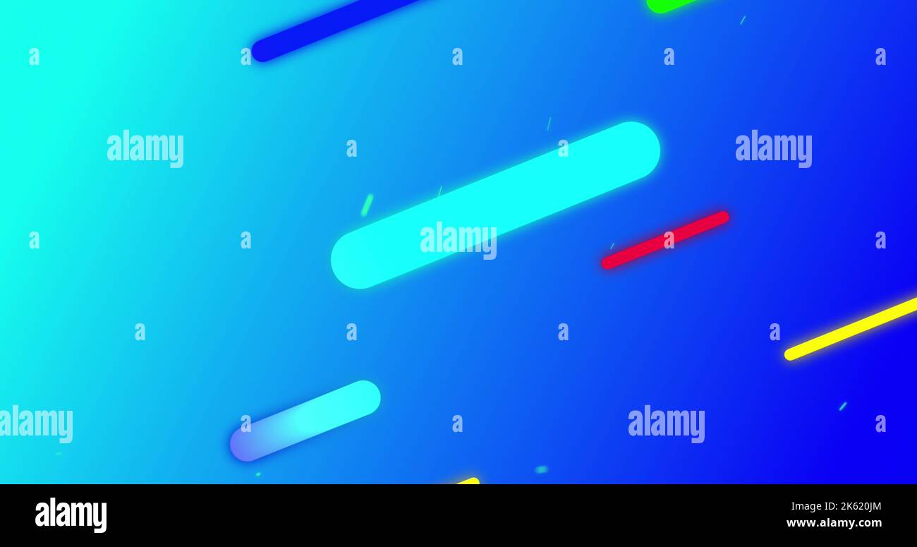 Illustration of multicolored spherocylinder shapes over abstract ...