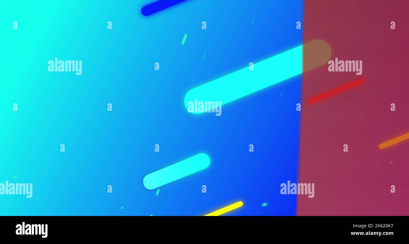 Illustration of multicolored spherocylinder shapes against abstract ...