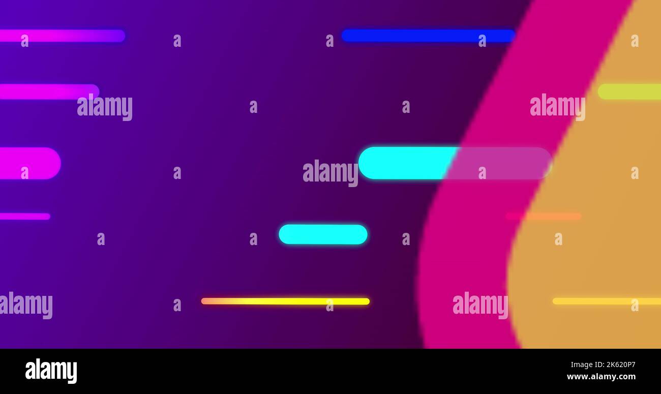 Illustration of colorful spherocylinder shapes glowing against abstract ...