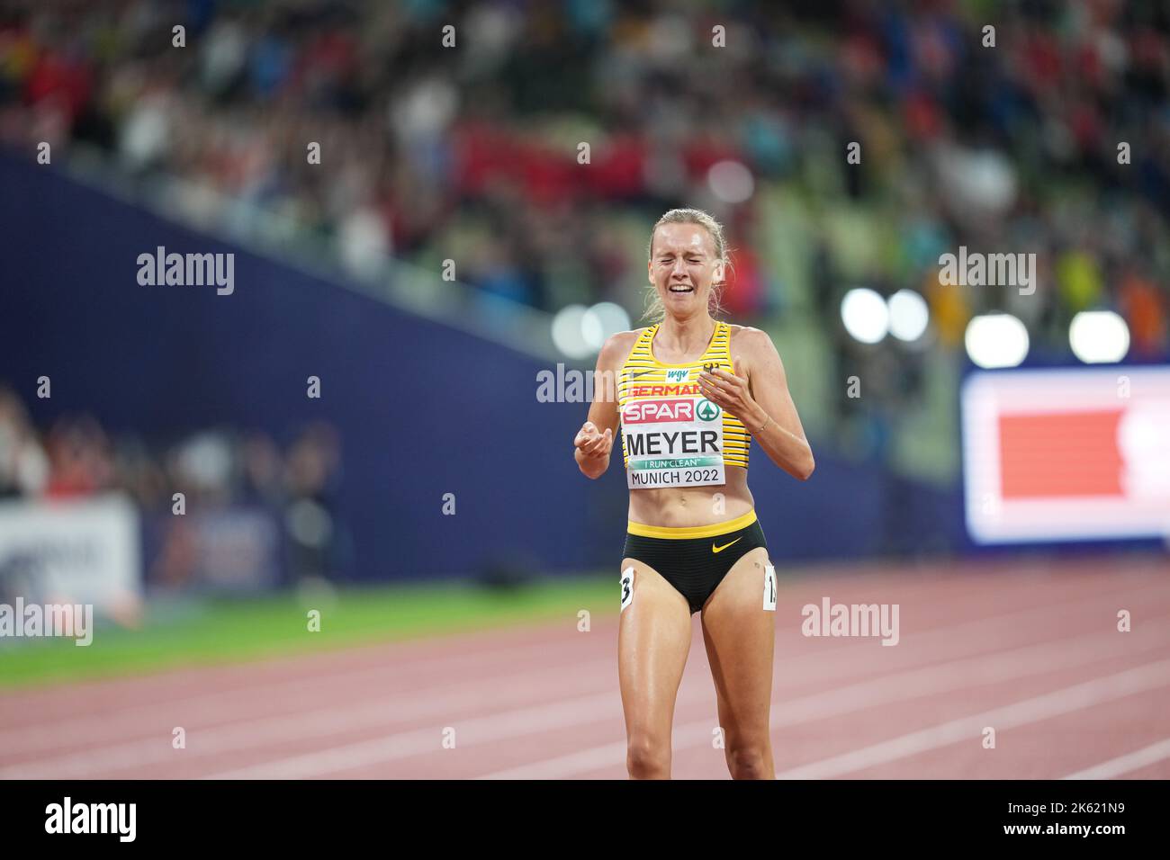 Lea Meyer participating in the 3000m steeplechase of the European ...