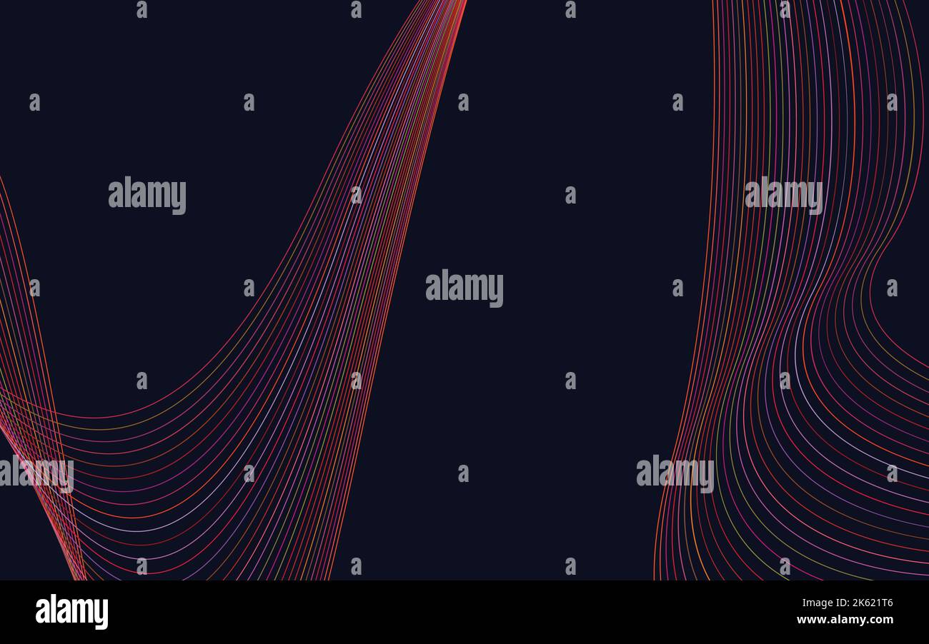 Abstract Red Color technology Line wave background Vector Illustration ...