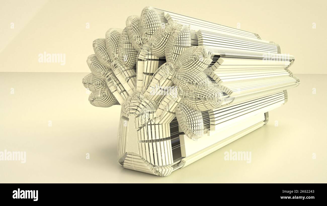 3D Illustration of a building based on the diagram of a tree. View the ...