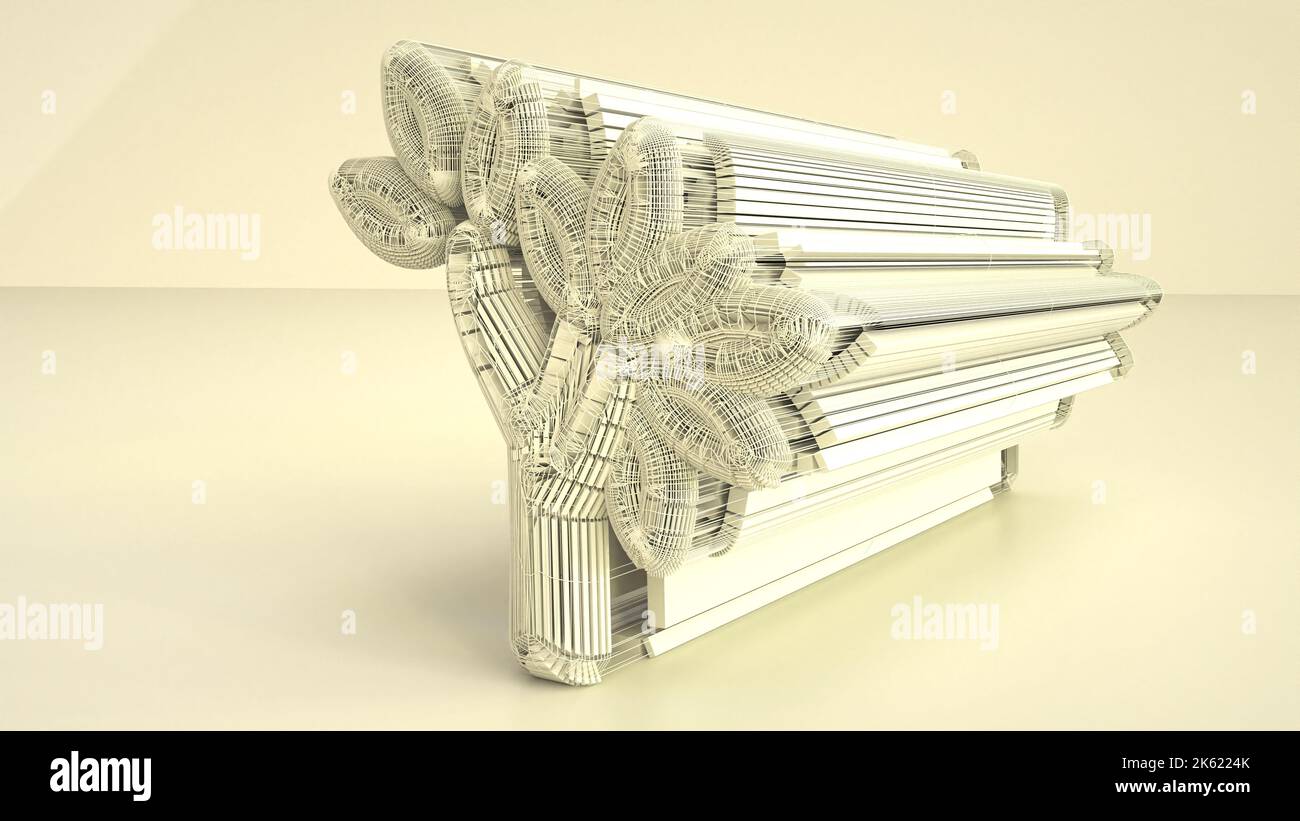 3D Illustration of a building based on the diagram of a tree. View the ...