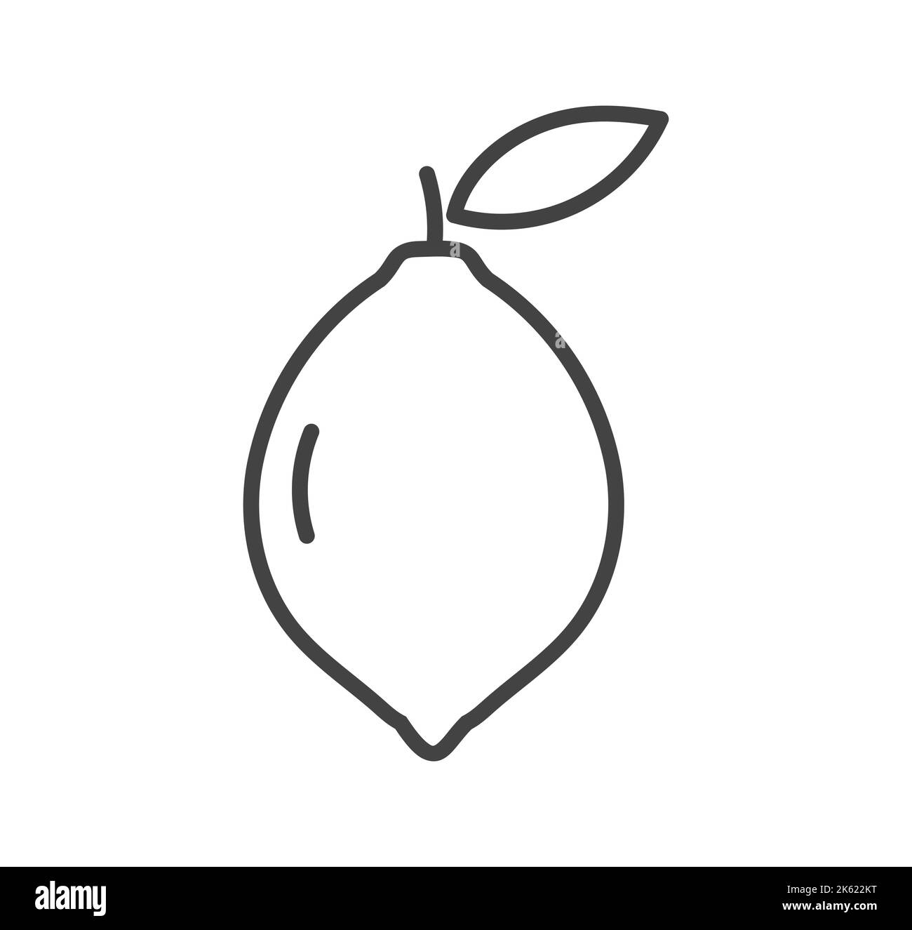 Lemon fruit line icon symbol. Vector illustration Stock Vector Image ...