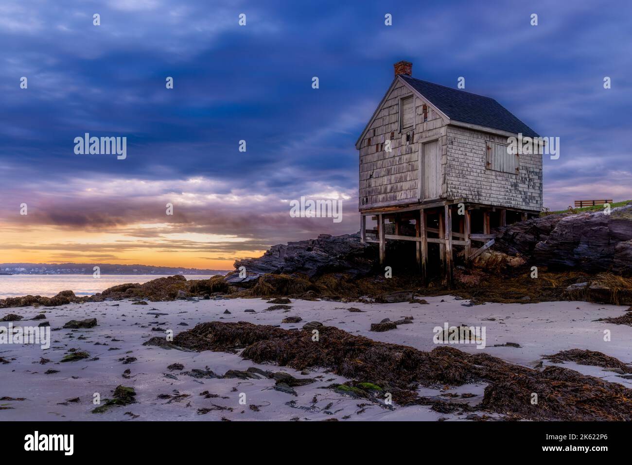 Willard Beach Fishing Shacks stand at the southern end of the beach ...